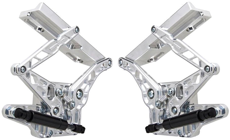 Ring Billet Airframe Bonnet Hinge Kit, Natural Finish (RING50678-1022N