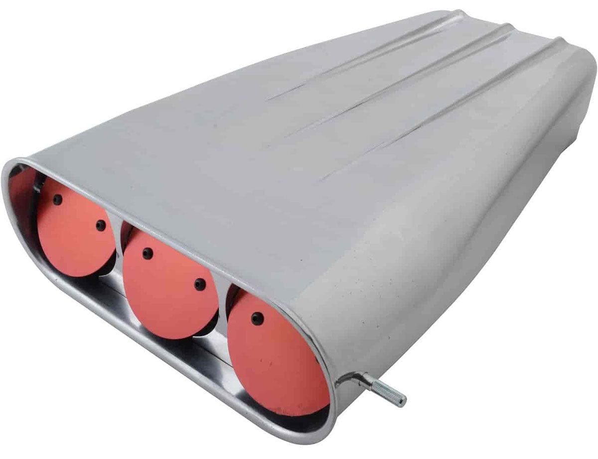 Racing Power Company Finned Aluminium Street Scoop with Round Butterfl