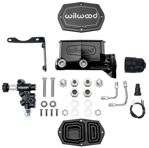 Wilwood Compact Tandem Master Cylinder & Valve Kit, Mopar 4-Bolt, 1-1/